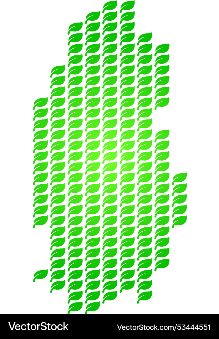 Abstract qatar map formed by leaf shapes Vector Image
