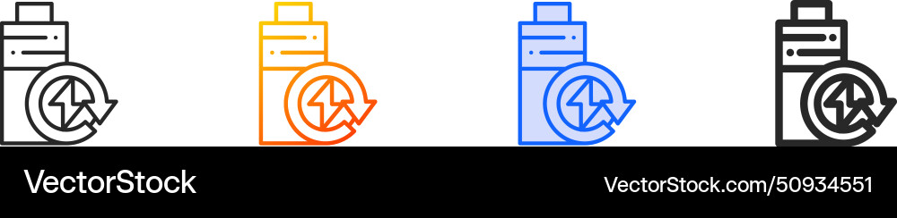 Battery iconthin linear gradient blue stroke Vector Image