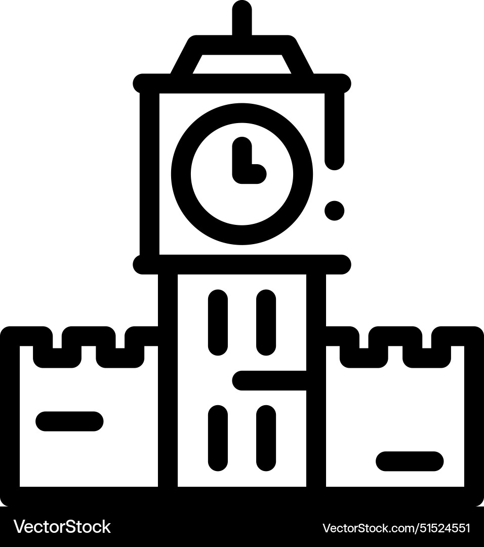 Big ben icon thin linear style design isolated Vector Image