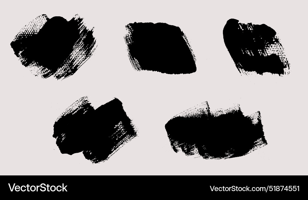 Brush strokes set of text boxes Royalty Free Vector Image