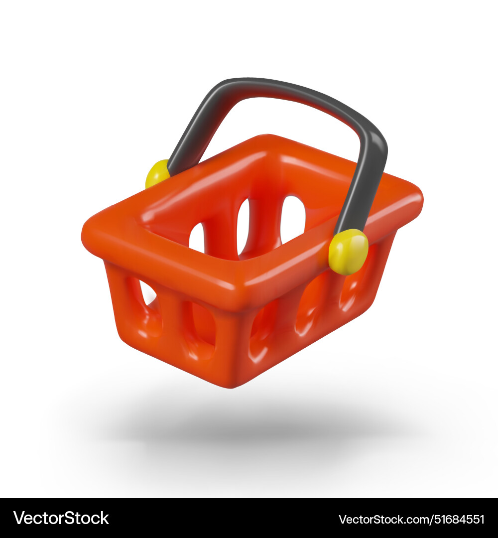 Cartoon shopping plastic basket Royalty Free Vector Image