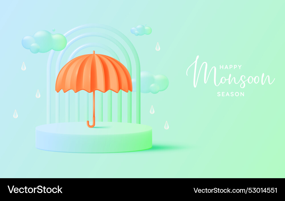 Celebrate monsoon season with a vibrant umbrella Vector Image