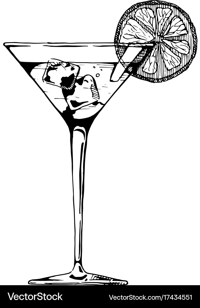 Cocktail glass Royalty Free Vector Image - VectorStock