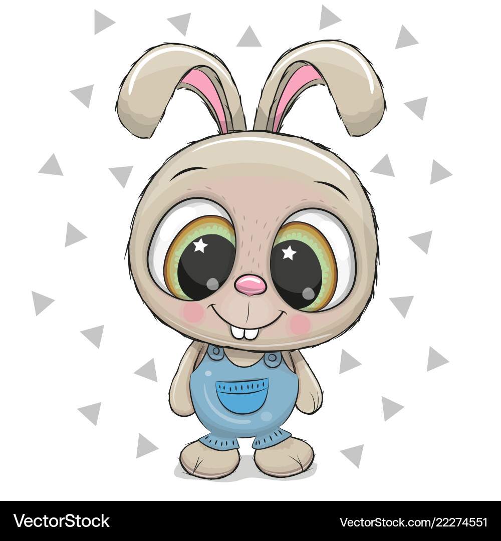 Cute rabbit on a white background Royalty Free Vector Image