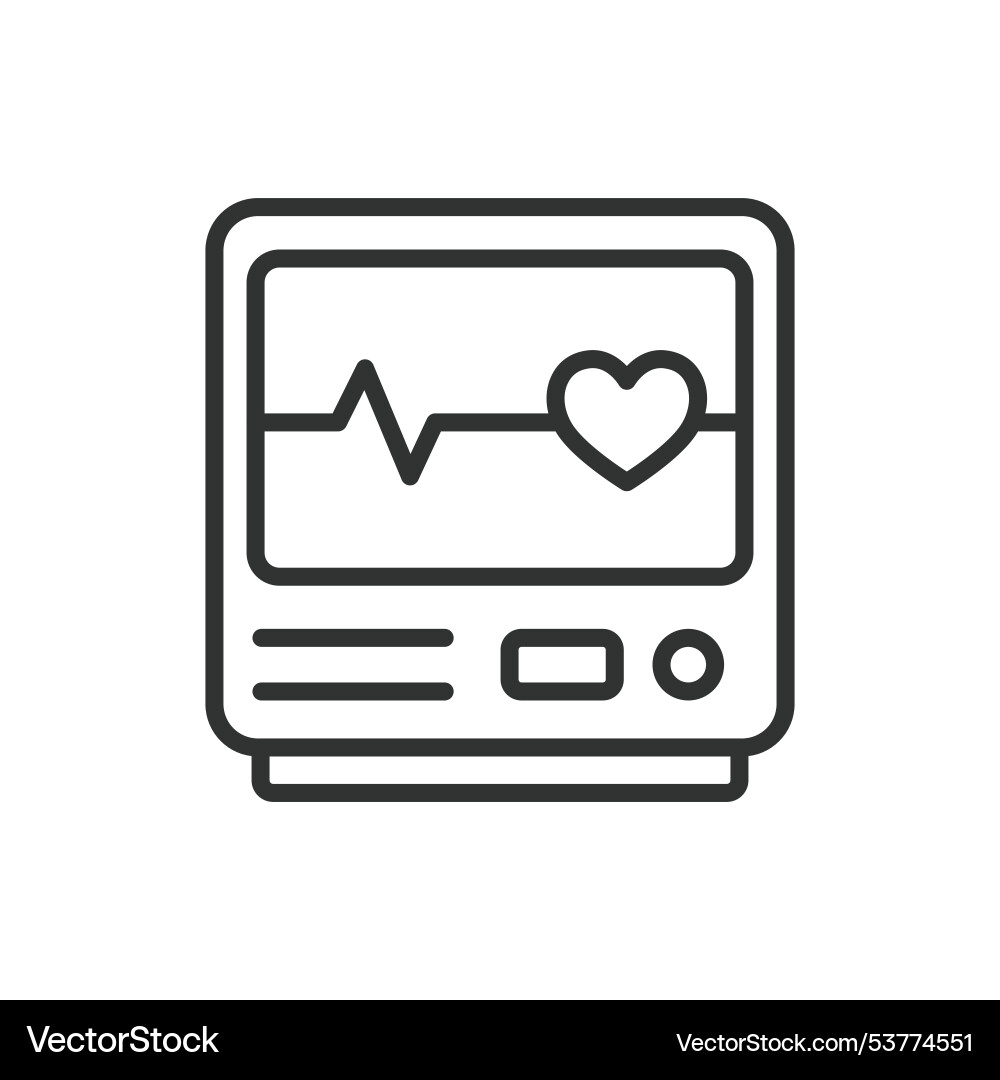 Ecg in line design electrocardiogram heart Vector Image