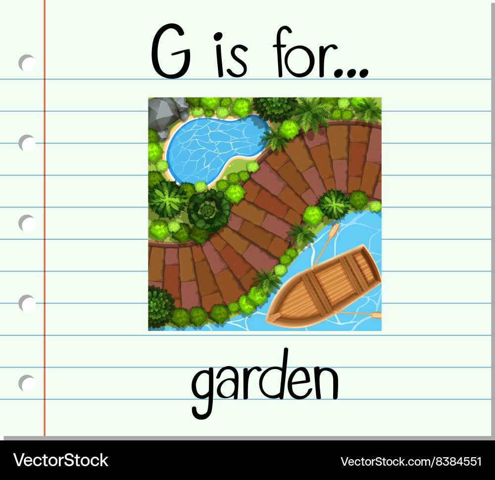 Flashcard letter g is for garden Royalty Free Vector Image