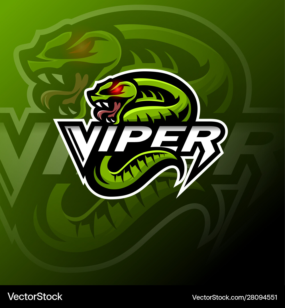 Green viper snake mascot logo design Royalty Free Vector