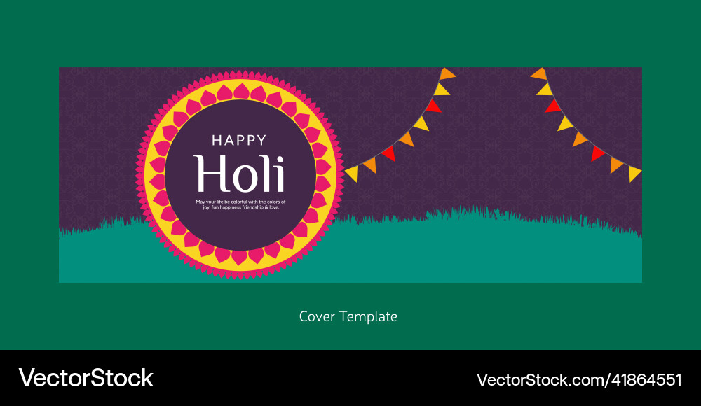 Happy holi cover page design Royalty Free Vector Image