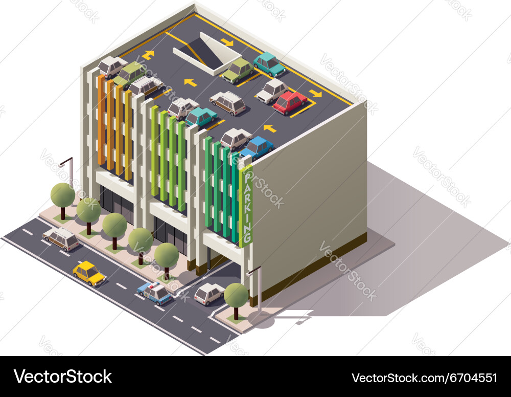 Isometric Parking Ramp Royalty Free Vector Image