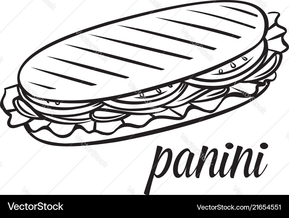 Panini or sandwich Royalty Free Vector Image - VectorStock