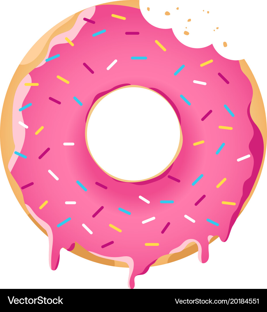 Realistic donut with colorful sprinkles Royalty Free Vector