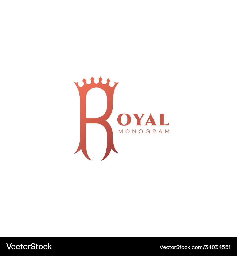 Royal monogram r Royalty Free Vector Image - VectorStock
