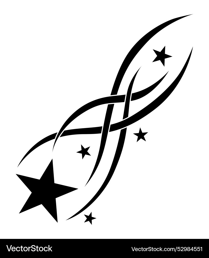 Shooting star icon falling meteorite or comet Vector Image