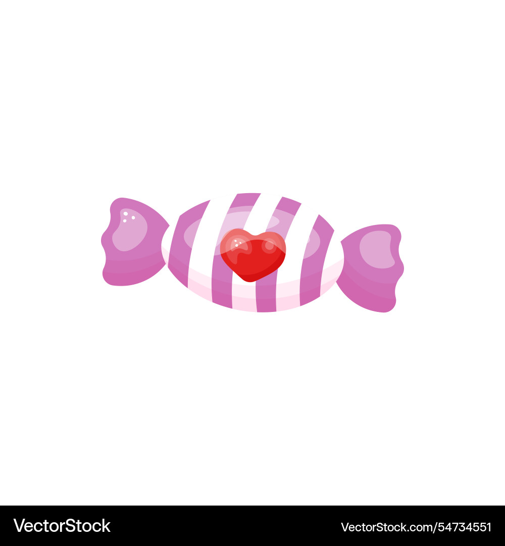 Single candy in a striped wrapper color Royalty Free Vector