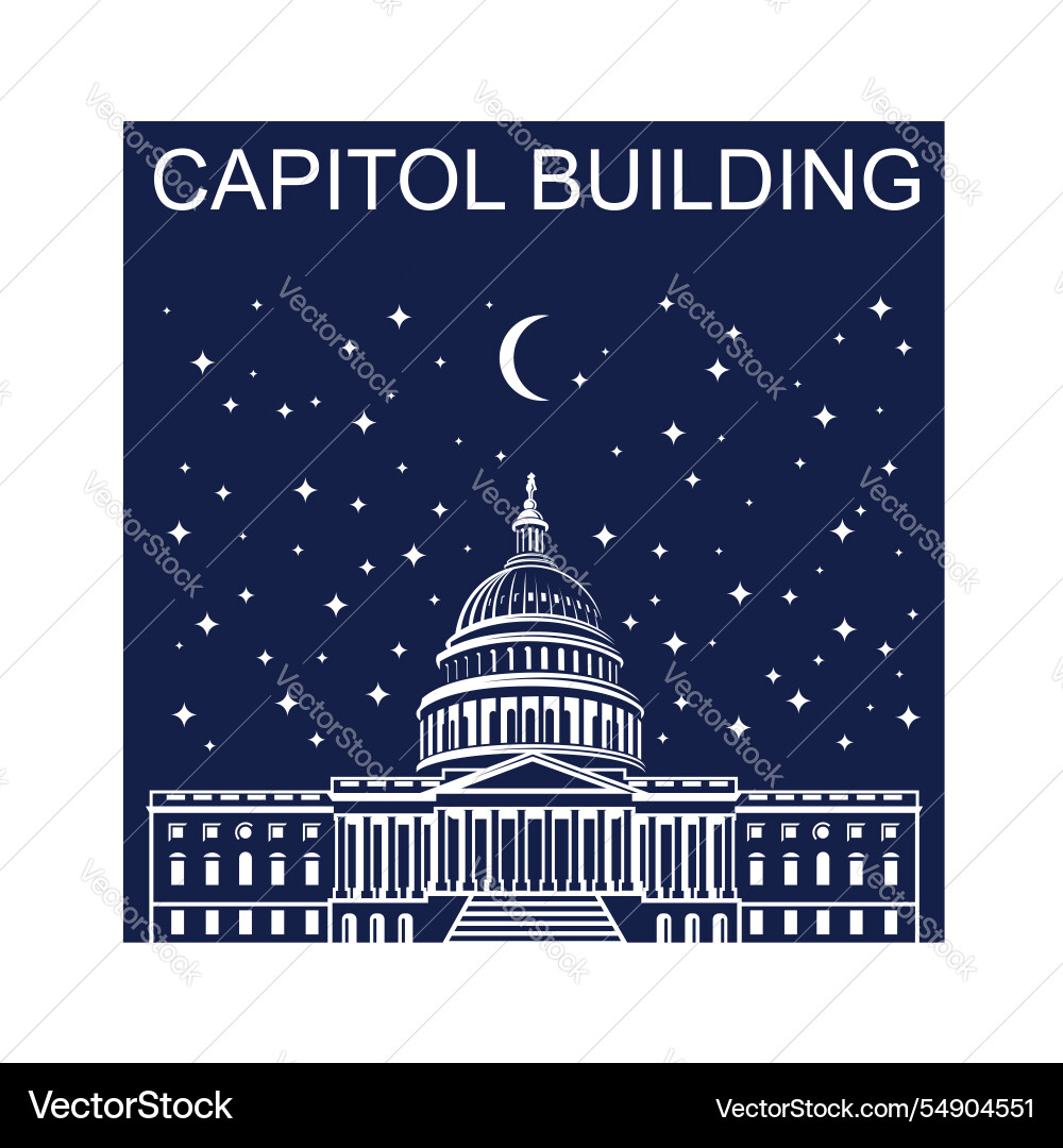 United States Capitol Icon Royalty Free Vector Image