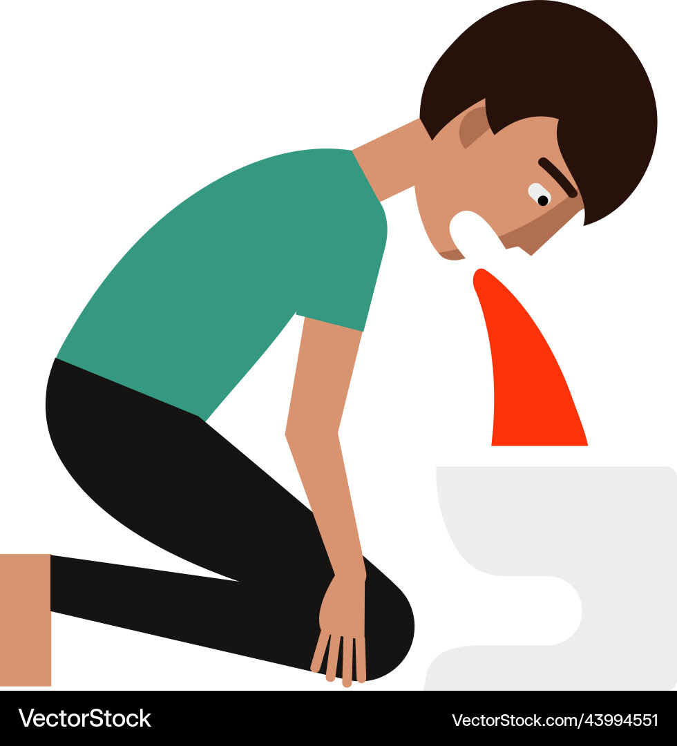 Vomitting person nausea icon food poisoning Vector Image