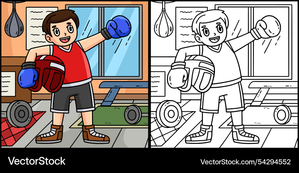 Boxing boxer holding headgear Royalty Free Vector Image