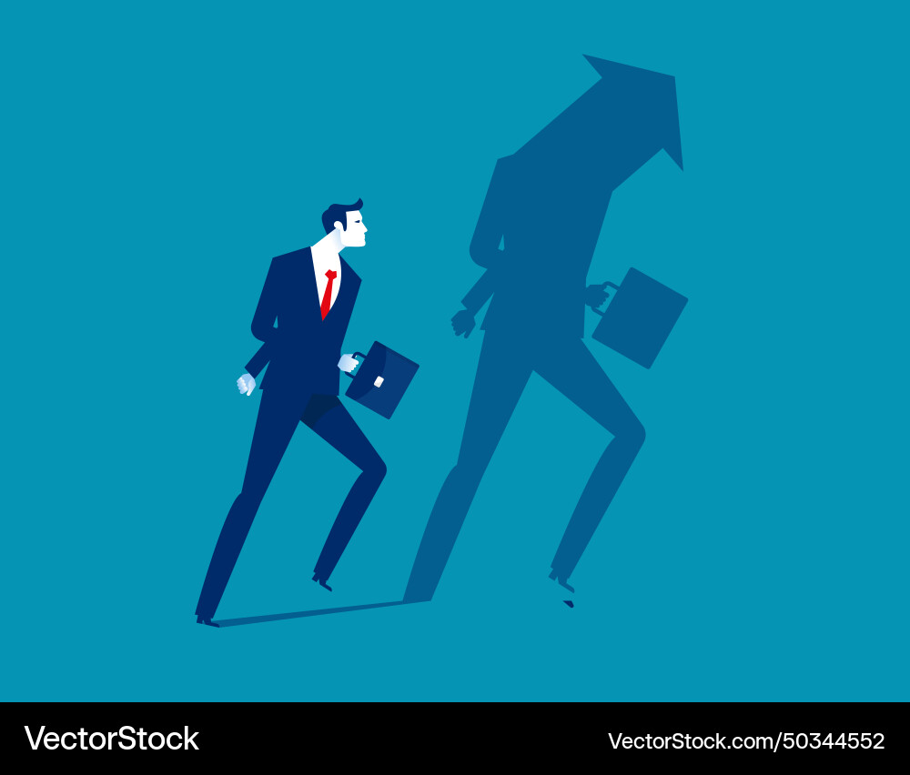 Business shadow head arrow and direction Vector Image