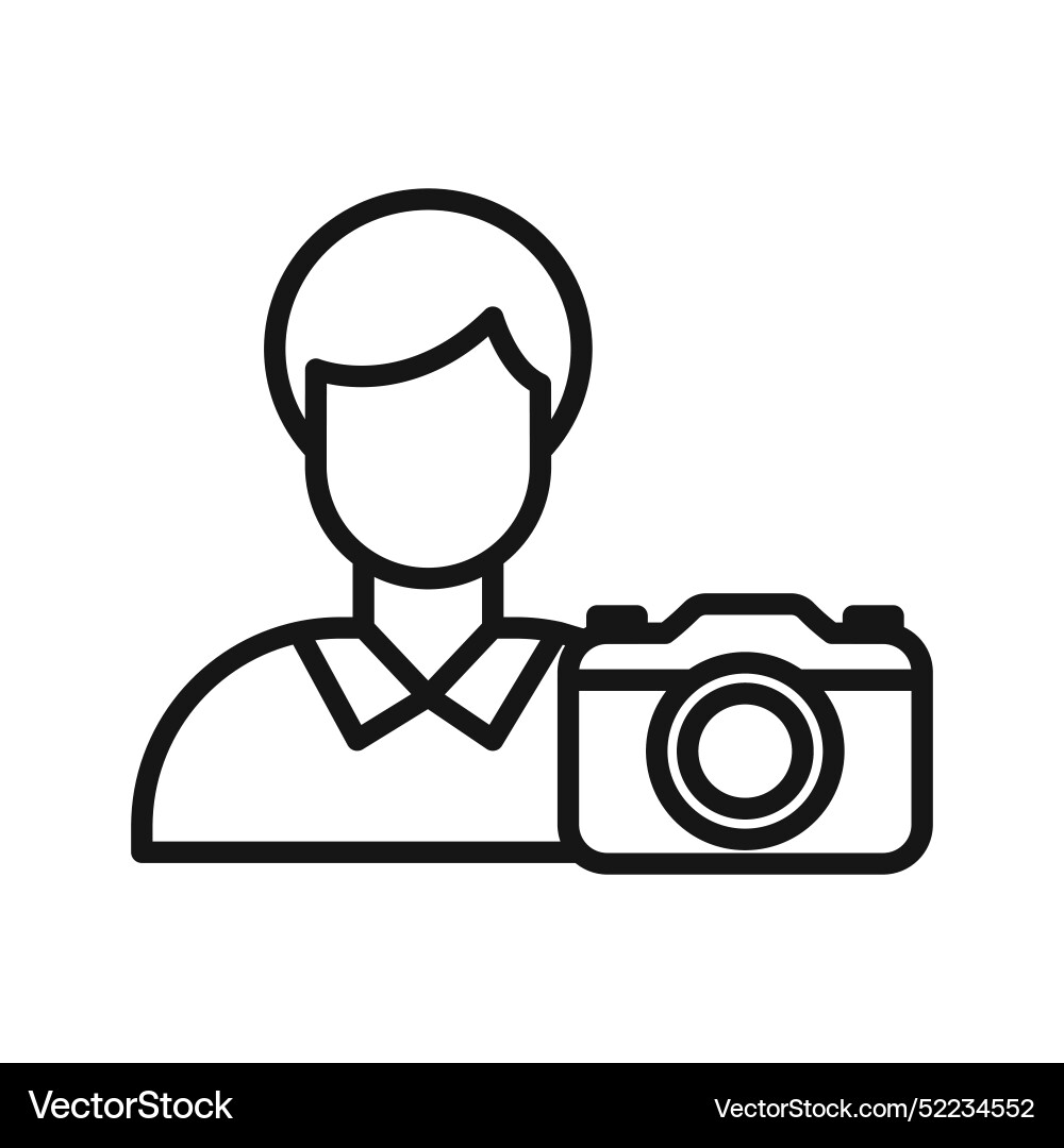Cameraman icon black line art logo Royalty Free Vector Image