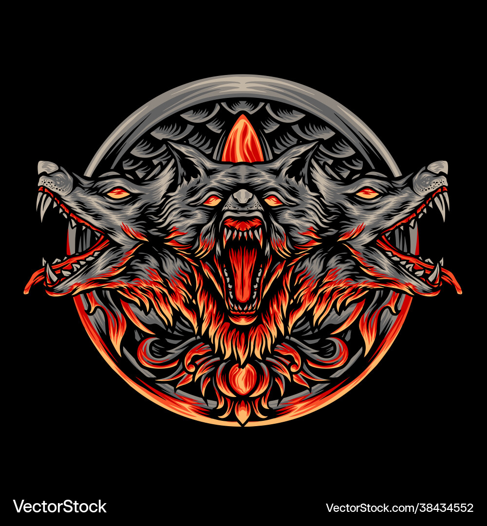 Cerberus Mythological Beast Royalty Free Vector Image