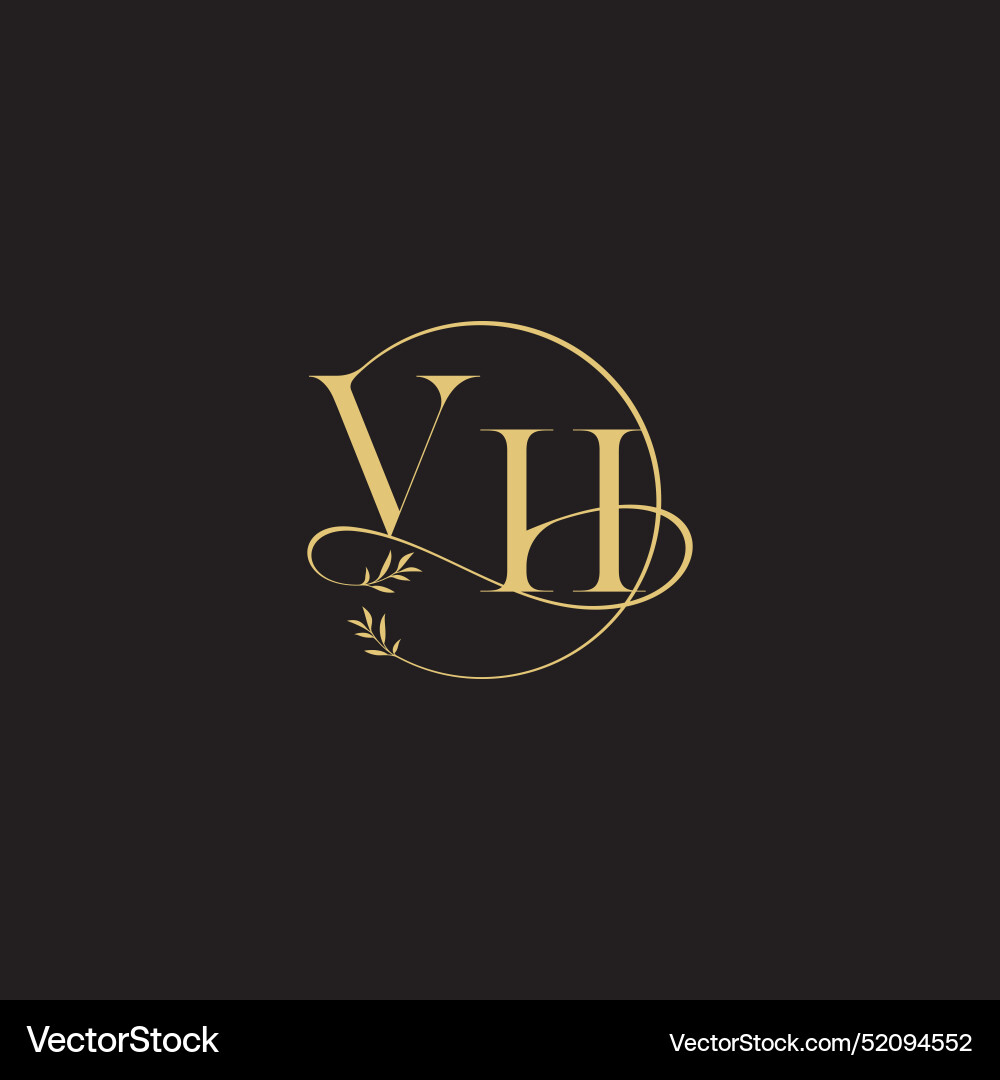Circle and organic style vh wedding monogram Vector Image