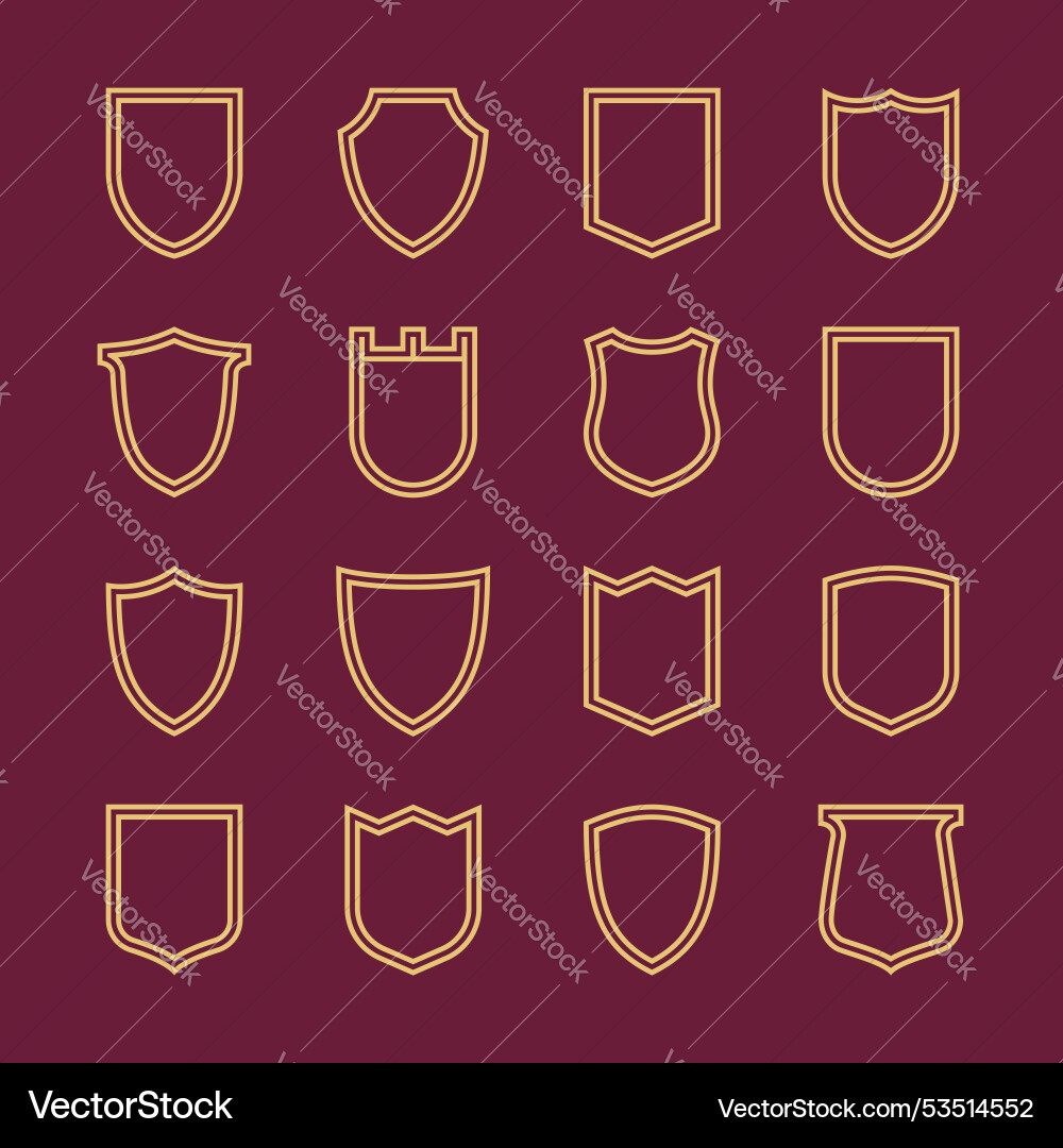 Sammlung von Schild-Icon-Template doppelt Vektorbild