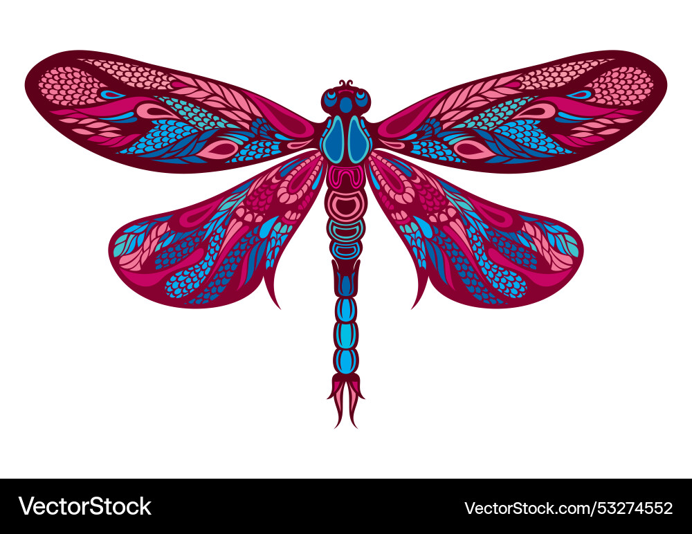Elegant dragonfly art Royalty Free Vector Image