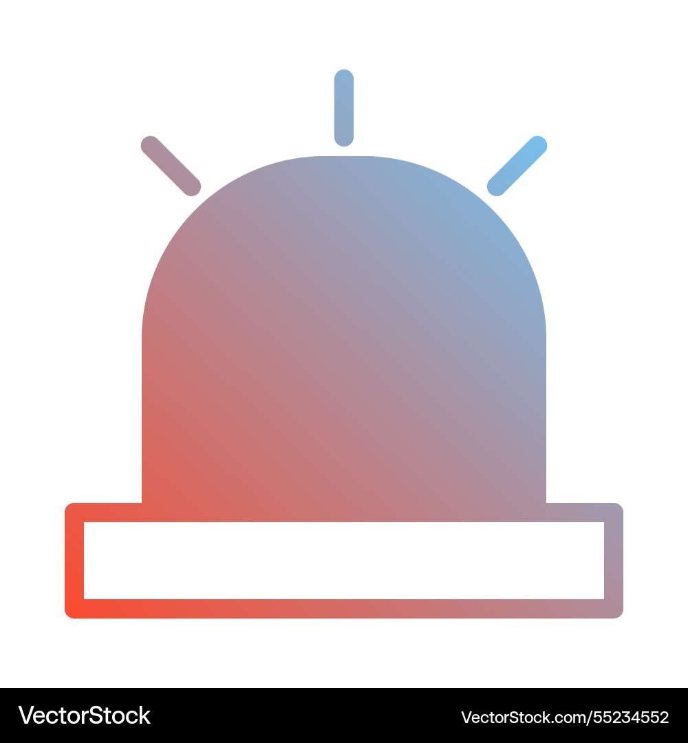 Gradient emergency siren icon red blue symbol Vector Image