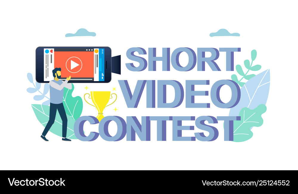 Mobile short video contest concept for web Vector Image