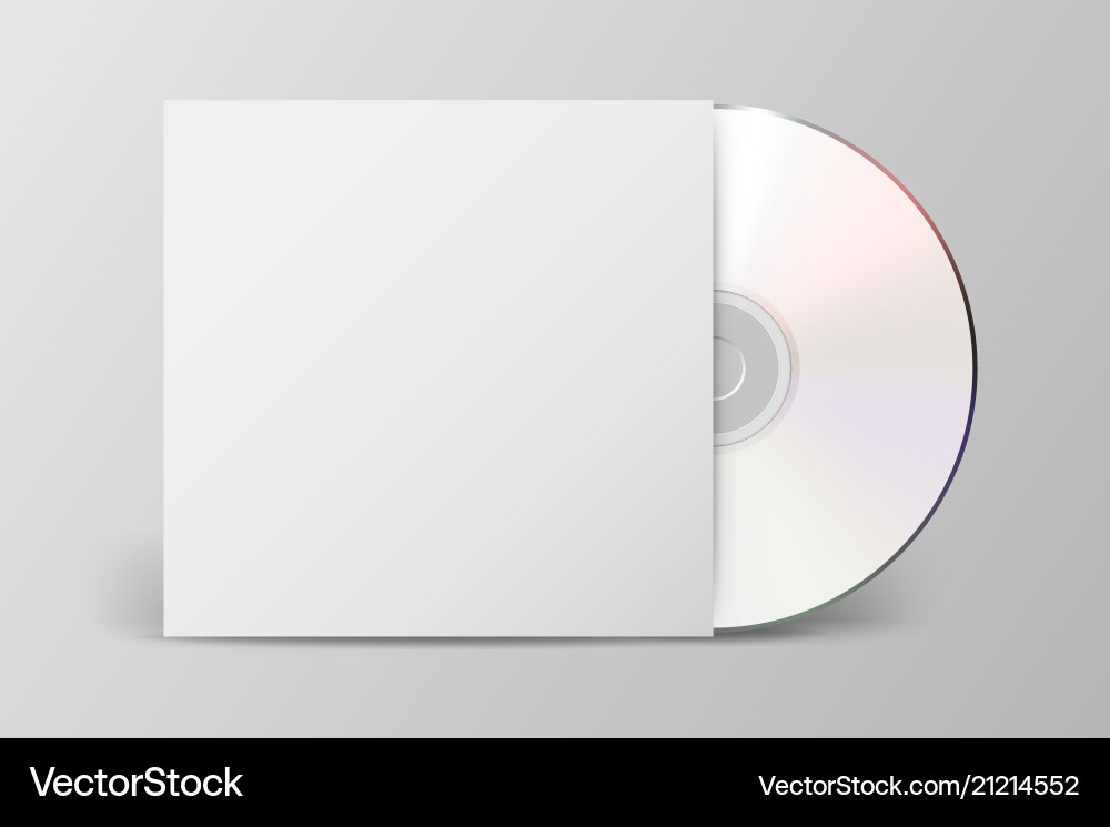 Realistic 3d white cd with cover icon Royalty Free Vector