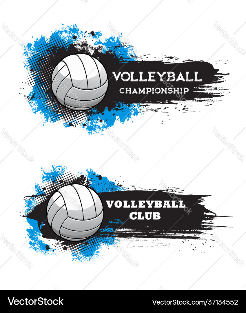 Volleyball championship banner blank template Vector Image