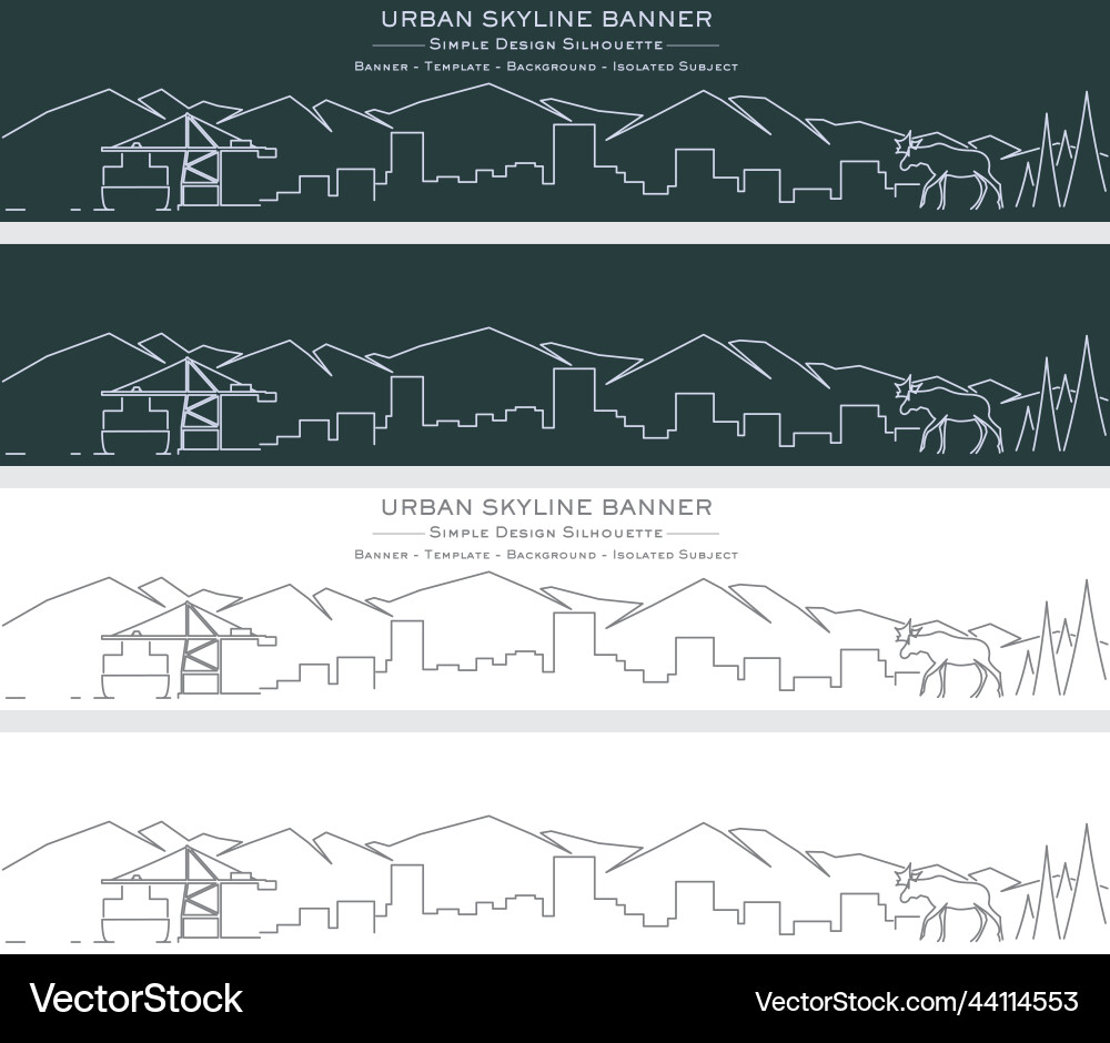 Anchorage single line skyline profile banner Vector Image