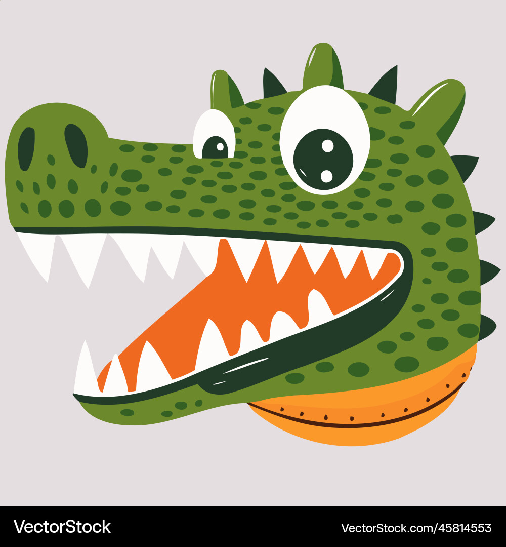Animal face reptile crocodile Royalty Free Vector Image