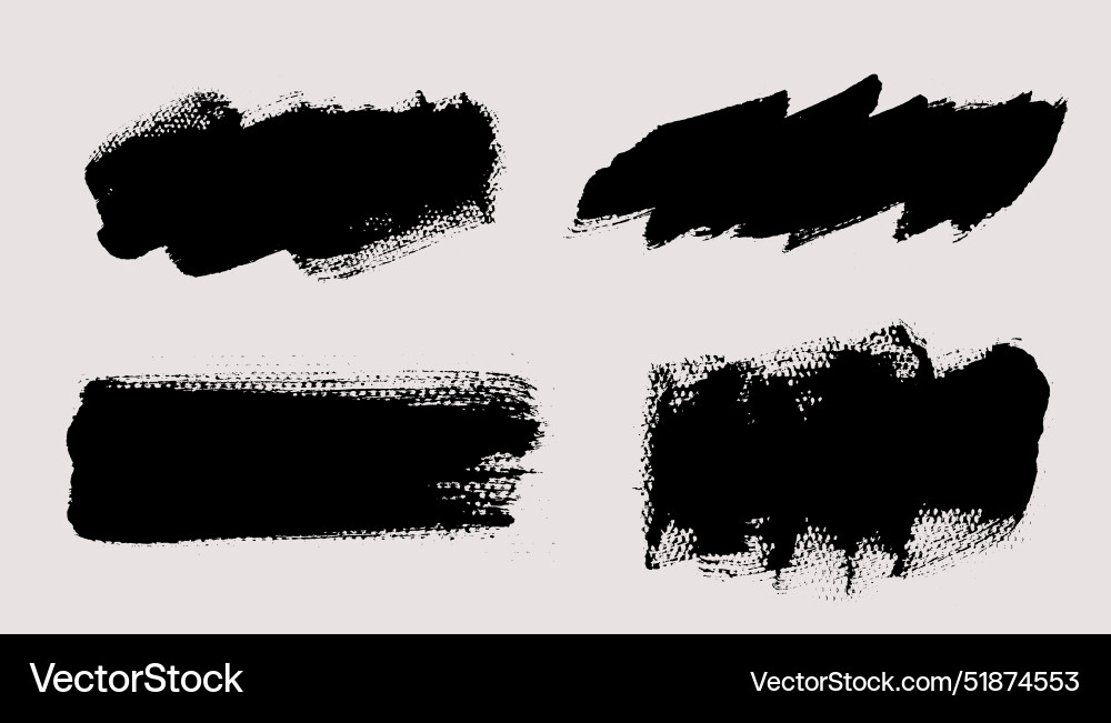 Brush strokes set of text boxes Royalty Free Vector Image