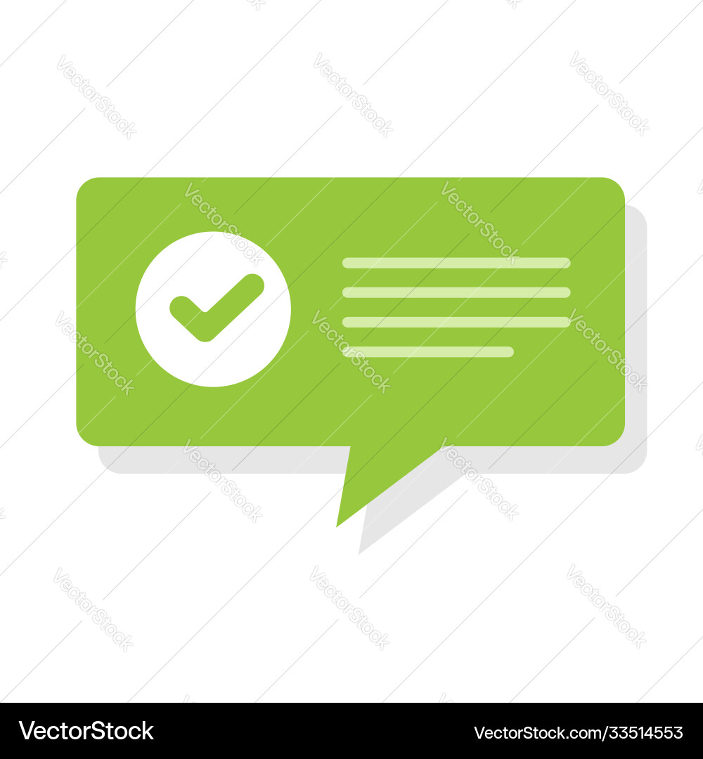 Confirm notice accept message with check mark Vector Image