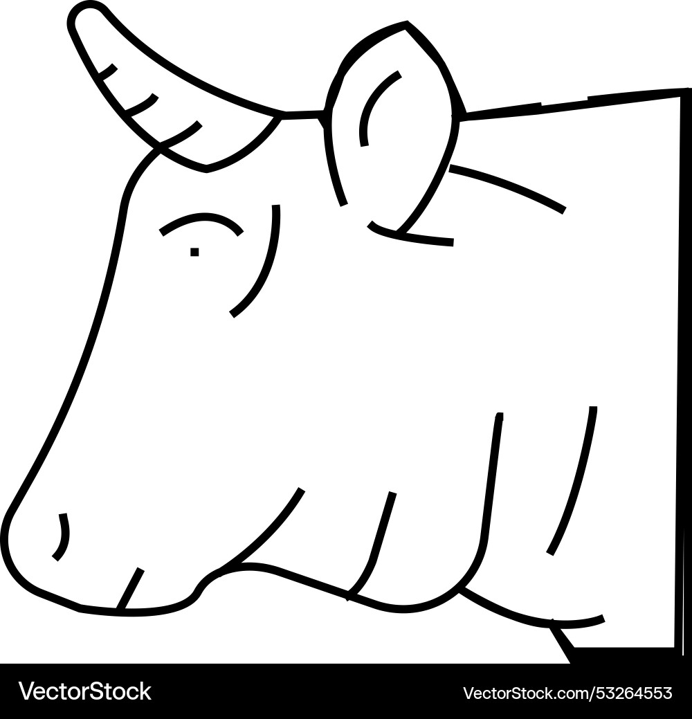 Cow animal line icon Royalty Free Vector Image