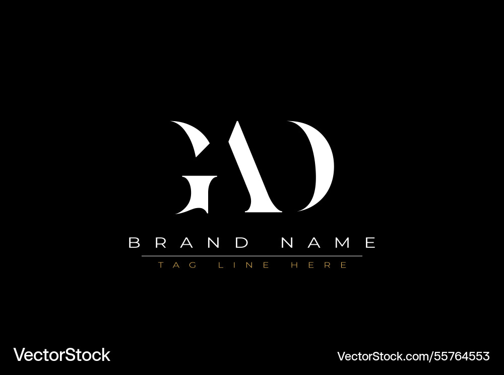 Gad abstract letter logo design Royalty Free Vector Image