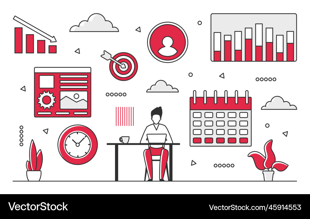 Market trends analysis Royalty Free Vector Image