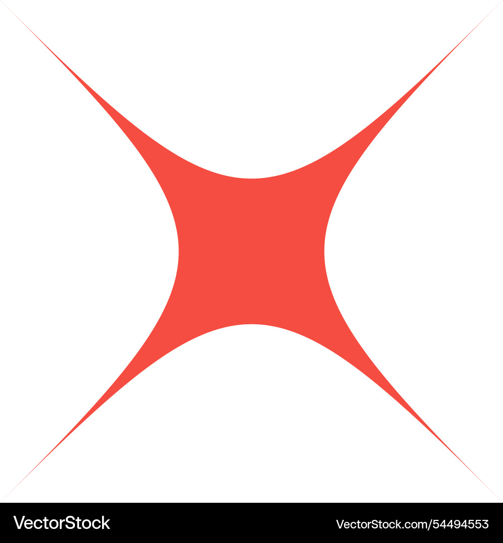 Red star sparkle geometric element Royalty Free Vector Image