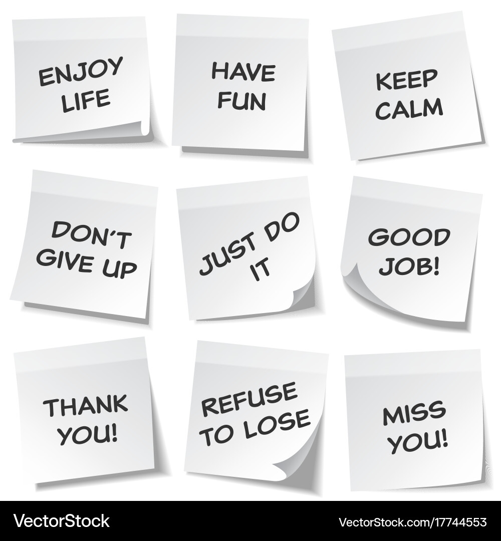Sticky note with text and shadow isolated Vector Image