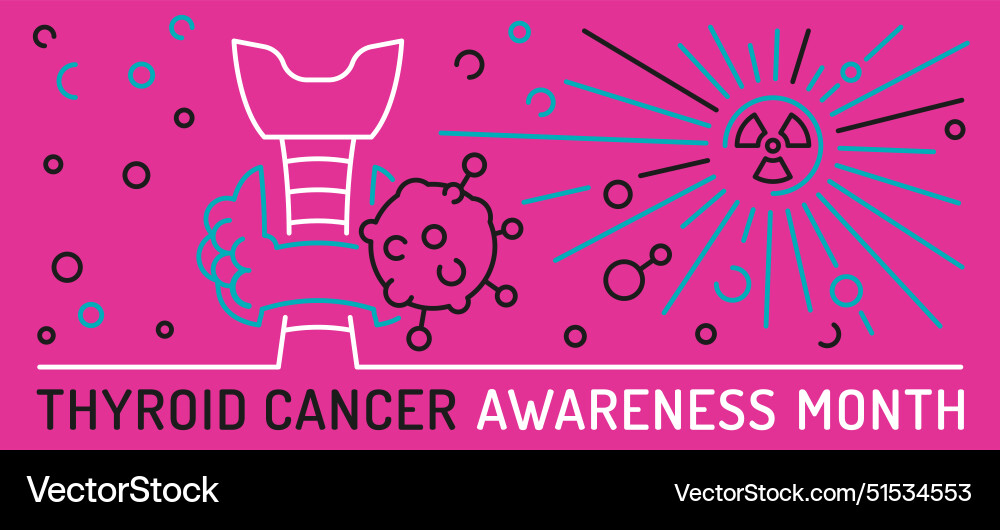 Thyroid cancer awareness month in september Vector Image