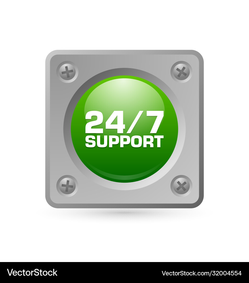 247 support icon Royalty Free Vector Image - VectorStock