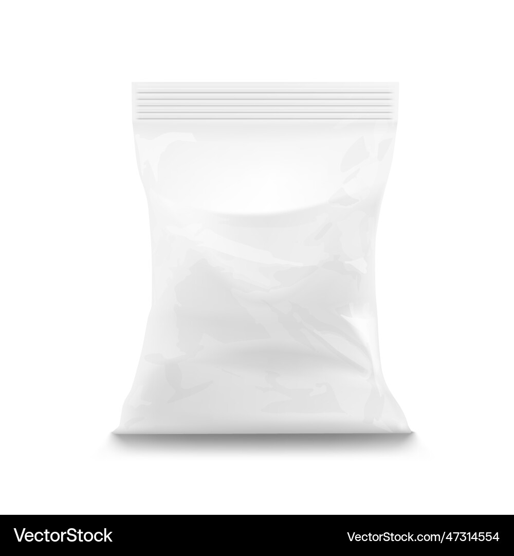 3d white clear sack isolated on background Vector Image
