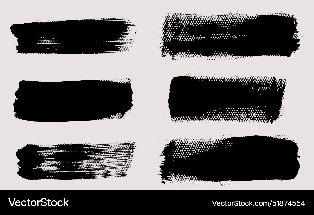 Brush strokes set of text boxes Royalty Free Vector Image