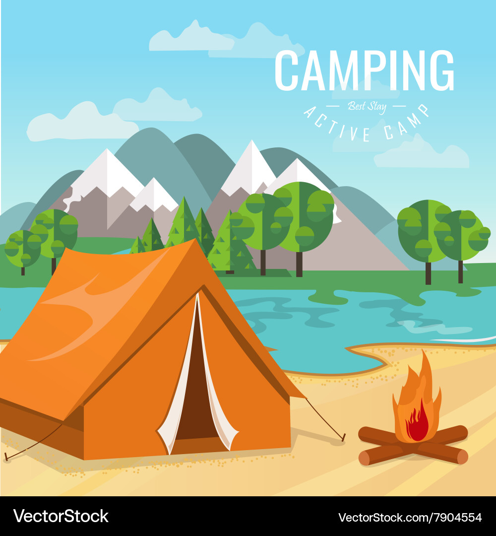 Camping Royalty Free Vector Image - VectorStock
