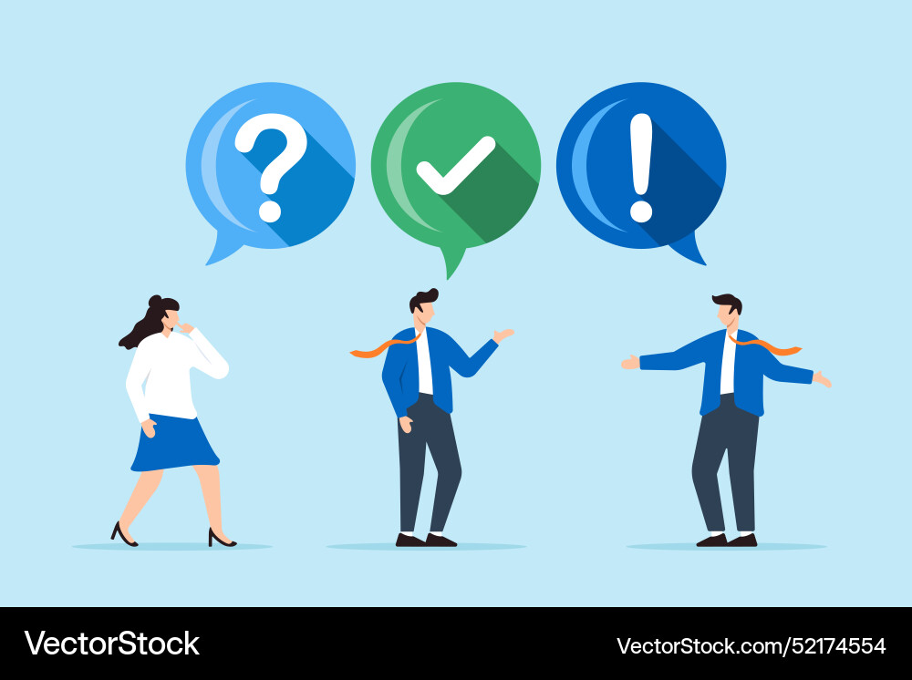 Confused businesspeople asking questions Vector Image