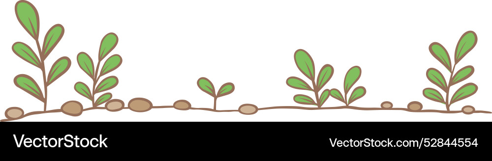 Growing plant on ground doodle for nature Vector Image