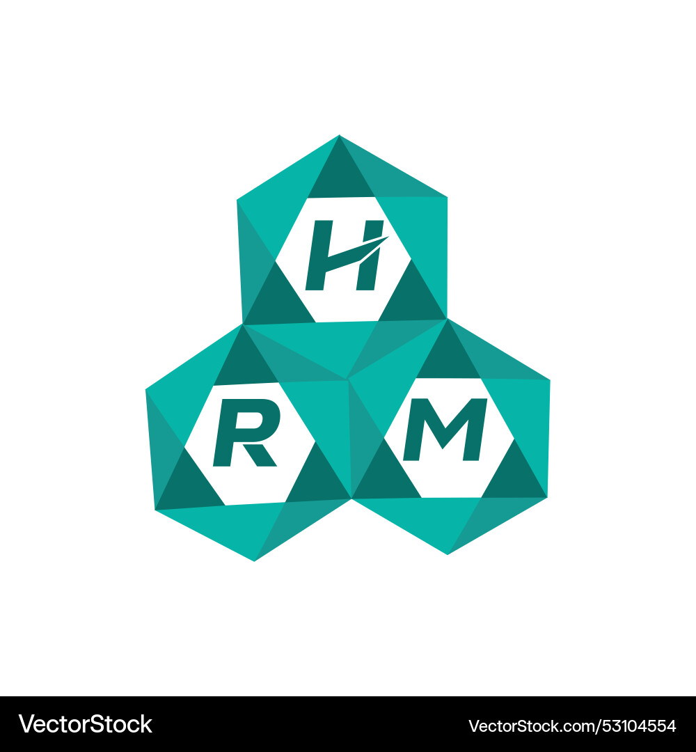 Hrm creative minimalist letter logo unique Vector Image