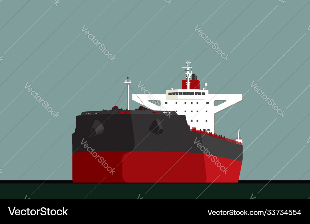 Huge ship in ocean transportation oil Royalty Free Vector