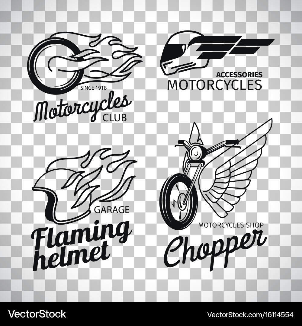 Motorcycle race logo on transparent background Vector Image